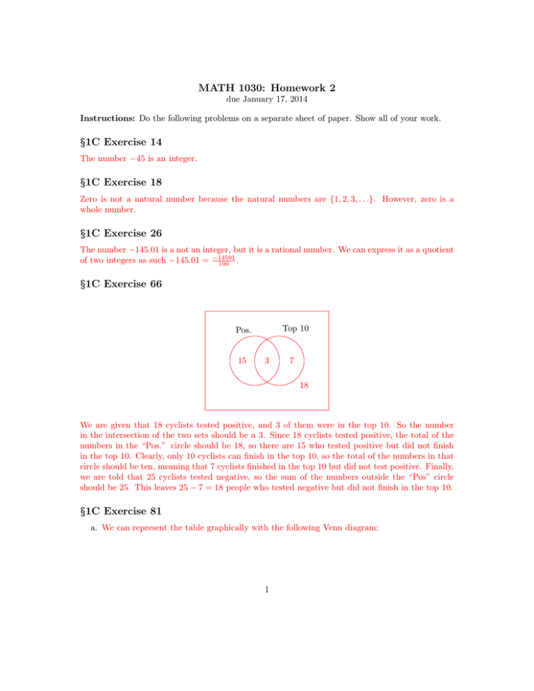 MATH 1030: Homework 2
