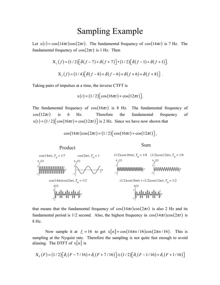 Sampling and Aliasing Example: Signal Processing