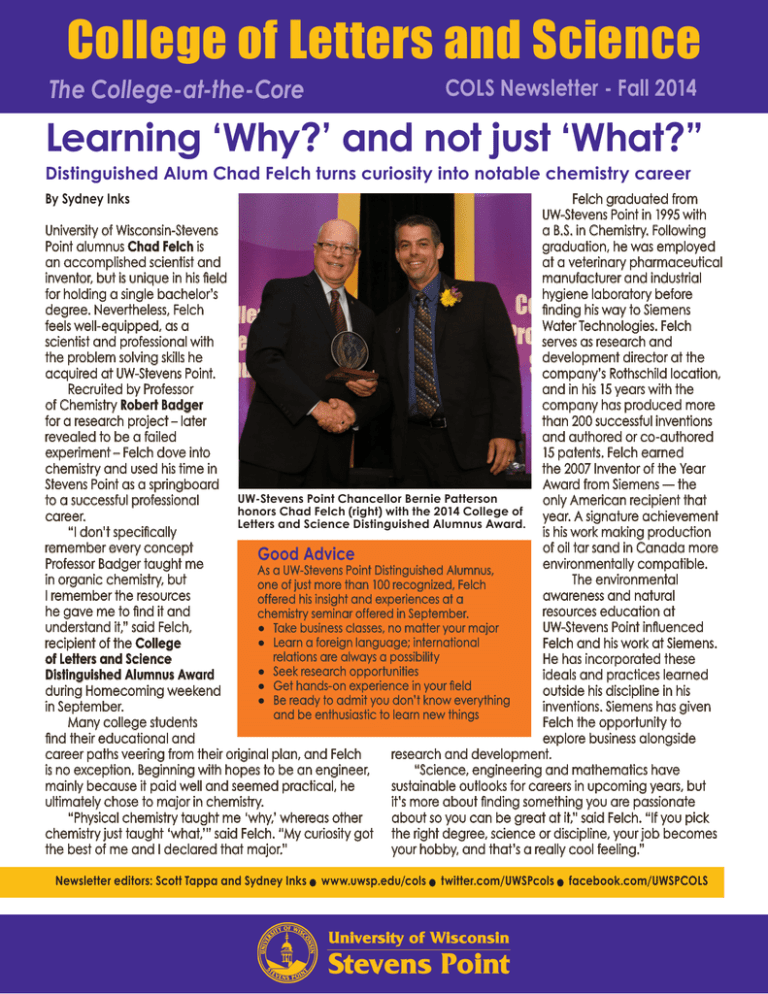 College of Letters and Science Learning ‘Why?’ and not just ‘What?”