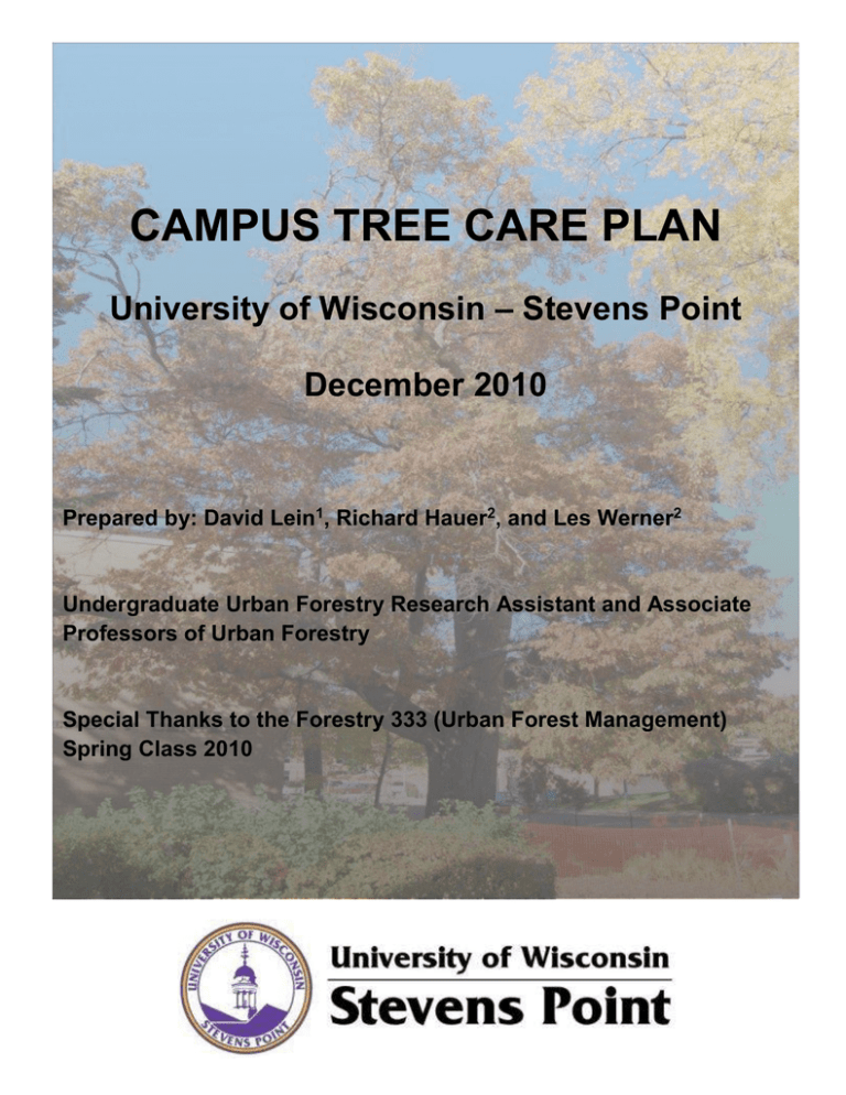 CAMPUS TREE CARE PLAN – Stevens Point University of Wisconsin