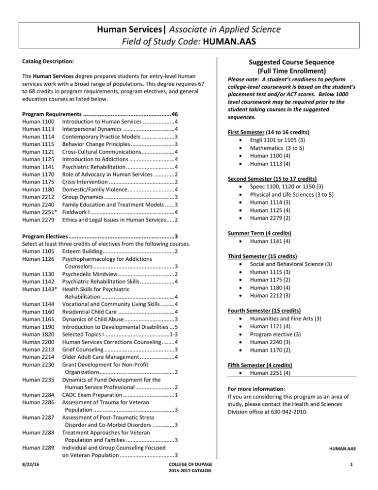 Human Services| Field of Study Code: Human Services| Field of Study Code: