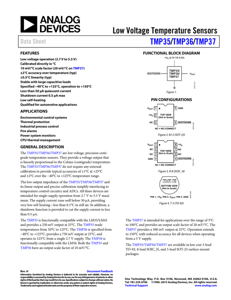 Low Voltage Temperature Sensors / TMP35