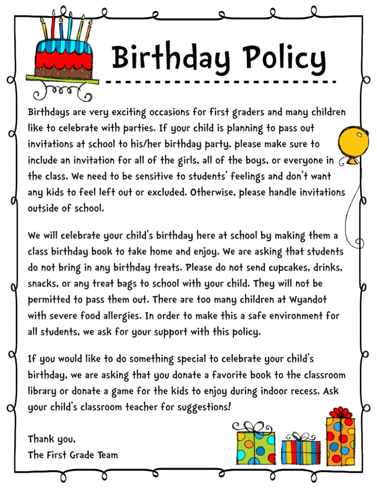 Birthday Policy