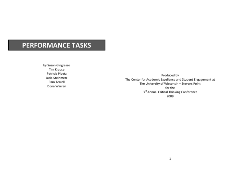 PERFORMANCE TASKS
