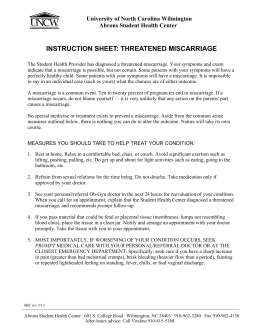 Patient information Spontaneous abortion (miscarriage) and