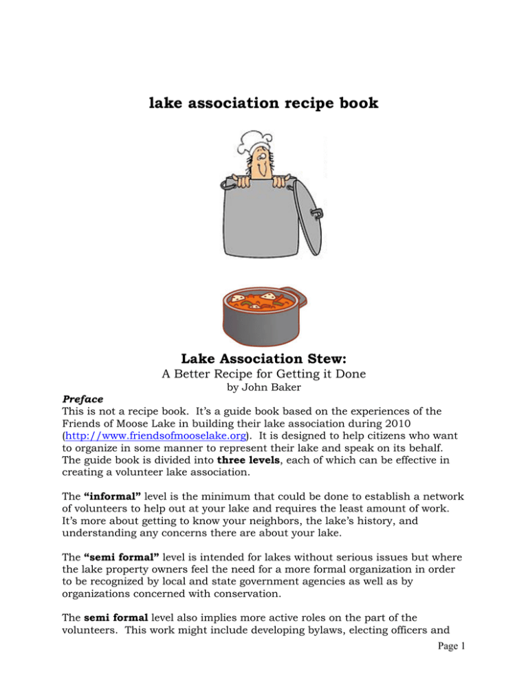 Lake Association Recipe Book Lake Association Stew 