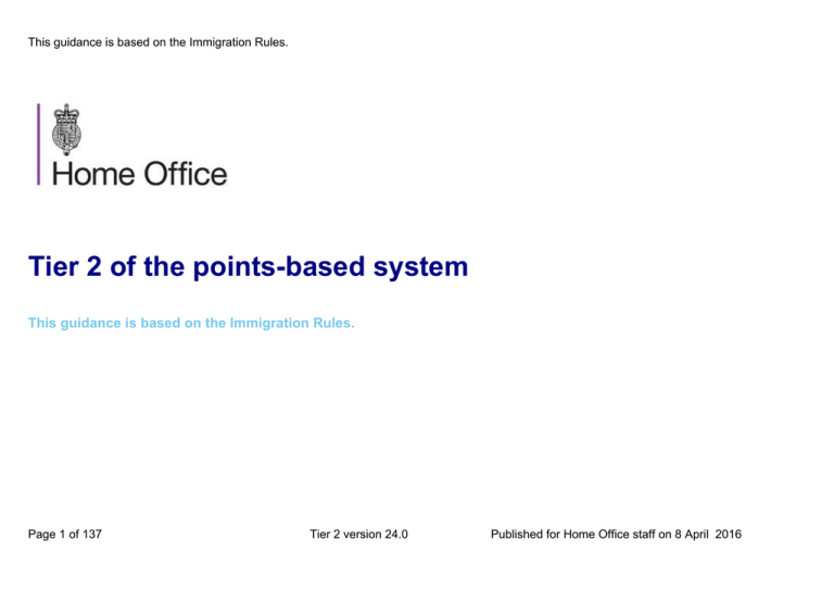 Tier 2 Of The Points based System