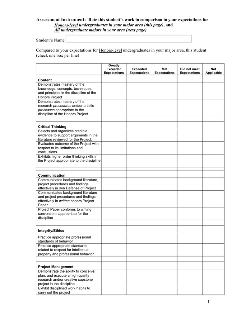 Assessment Instrument 
