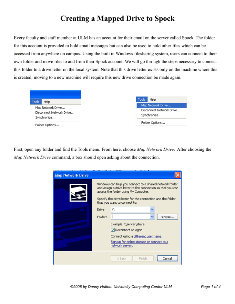 Creating A Mapped Drive To Spock
