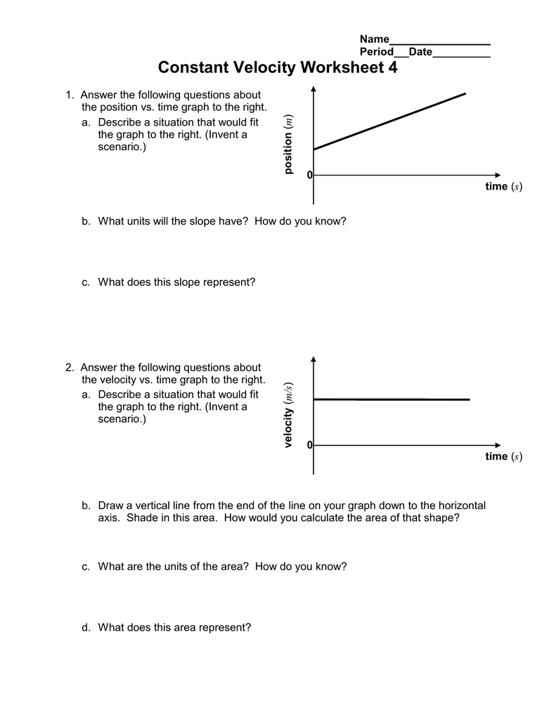 Distance Vs Time Graph Worksheet