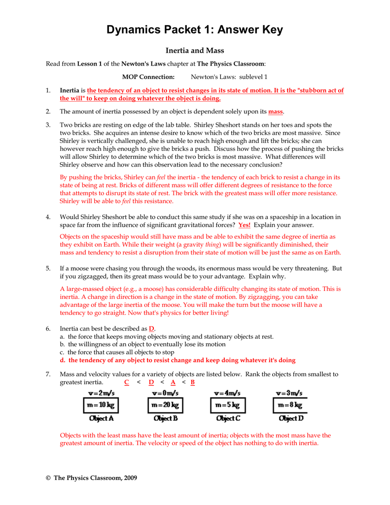 Newton S Second Law Worksheet Answers Physics Classroom Newton S Second Law Worksheet Answers Physics Classroom