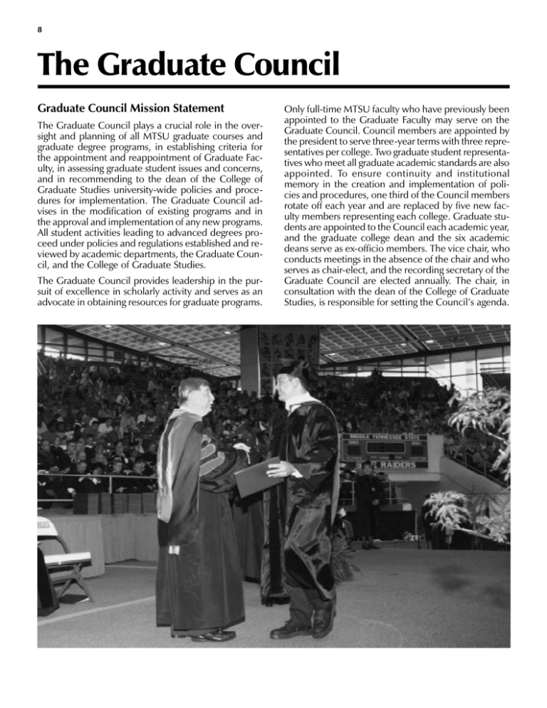 The Graduate Council Graduate Council Mission Statement The Graduate Council Graduate Council Mission Statement