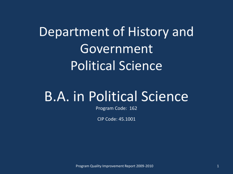 B A In Political Science Department Of History And Government B A In Political Science Department Of History And Government
