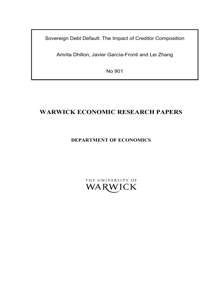 Sovereign Debt Default The Impact Of Creditor Composition Sovereign Debt Default The Impact Of Creditor Composition