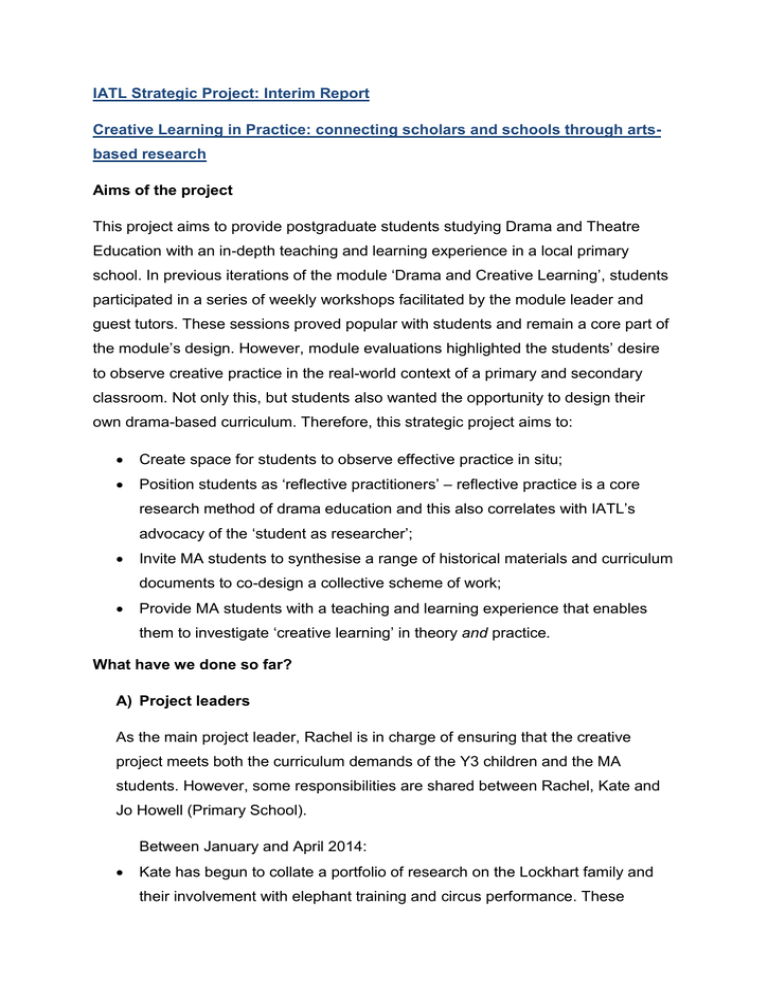 IATL Strategic Project Interim Report