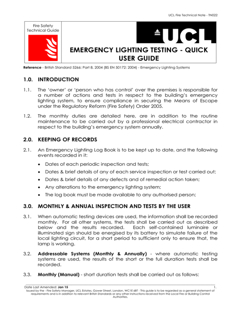 Emergency Lighting Testing User Guide - BS 5266 Compliance