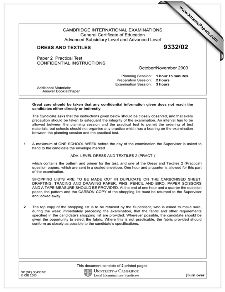 CAMBRIDGE INTERNATIONAL EXAMINATIONS General Certificate Of Education CAMBRIDGE INTERNATIONAL EXAMINATIONS General Certificate Of Education