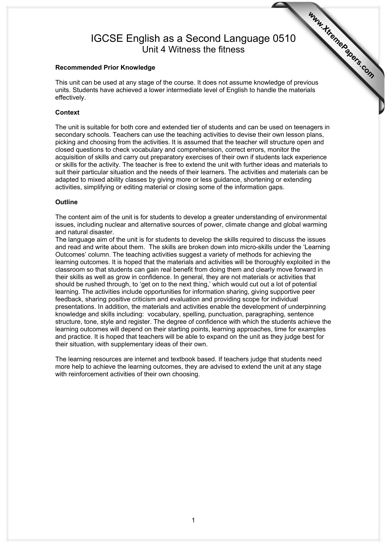 IGCSE English As A Second Language 0510 Www XtremePapers