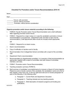 Tenure Track Checklist