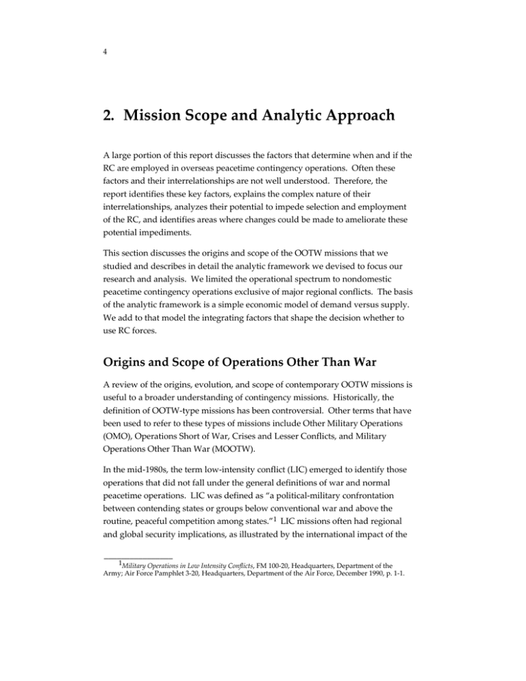 2. Mission Scope and Analytic Approach