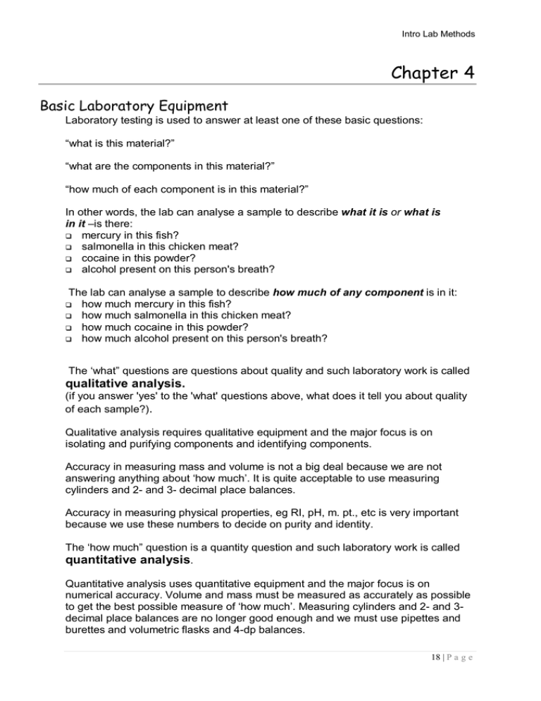 Chapter 4 Basic Laboratory Equipment