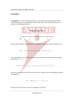 Calculus Derivation of Perpetuity Formula