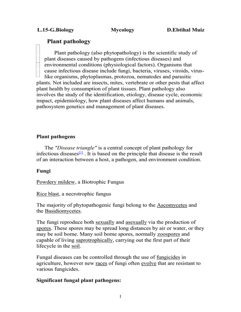 Plant Pathology Plant Pathology