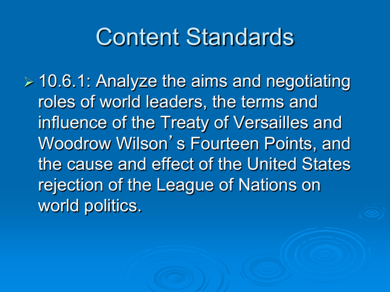 Content Standards Content Standards