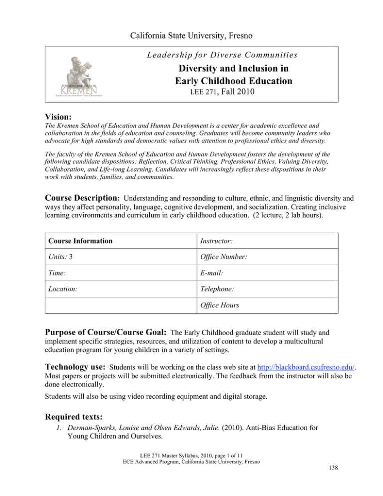 Diversity And Inclusion In Early Childhood Education California State