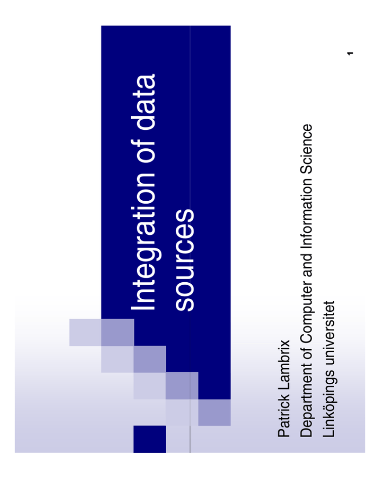Data Integration Of Sources Information Science