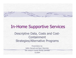 IHSS Quality Assurance & Hourly Task Guidelines Talking Points