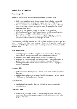 Translator Declaration Statement