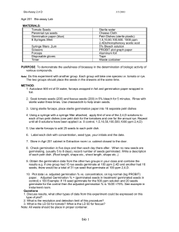 Construct A Lab Report - Seed Germination