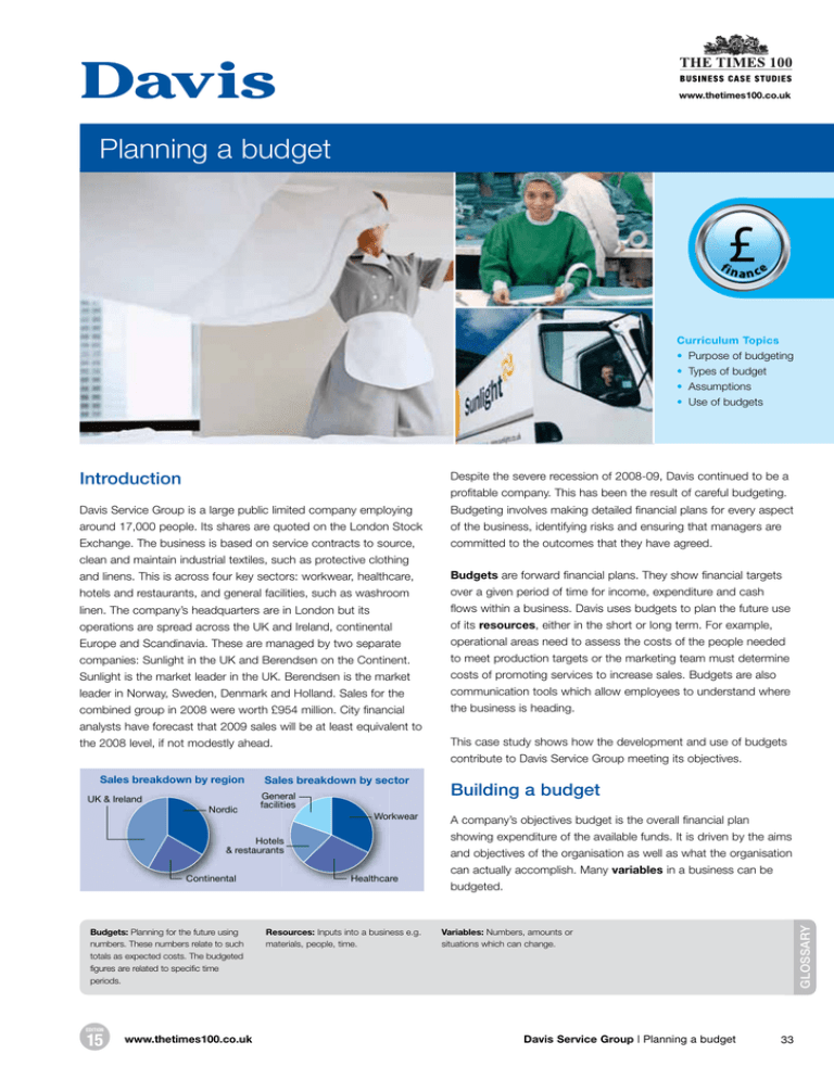 Planning A Budget Introduction