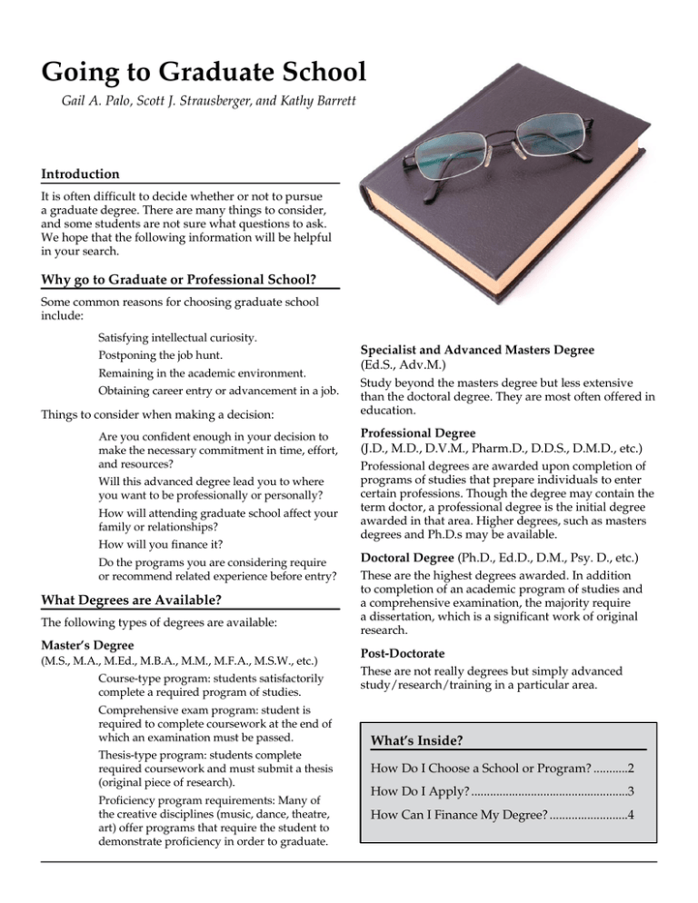 Going to Graduate School Introduction