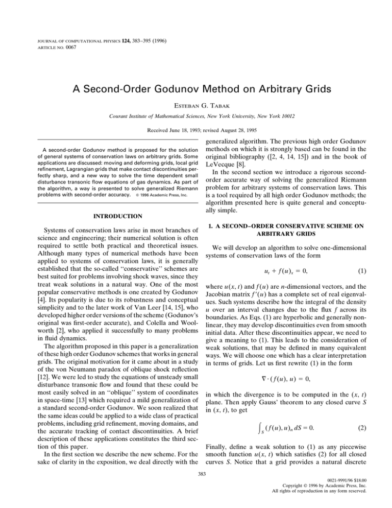 A Second Order Godunov Method On Arbitrary Grids