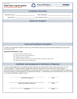Procurement Policy Exception Form