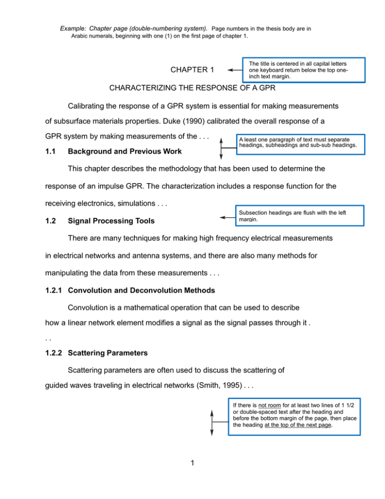 Example Chapter Page double numbering System 