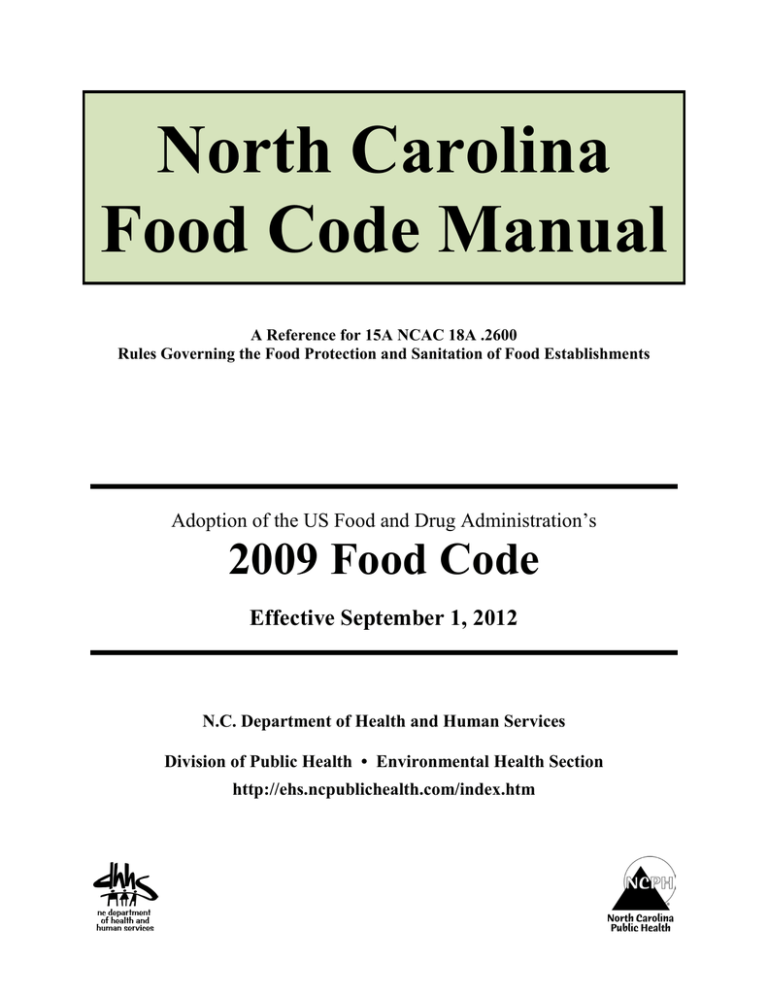 North Carolina Food Code Manual North Carolina Food Code Manual