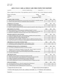 NORTH CAROLINA SCHOOL FIRE INSPECTION FORM