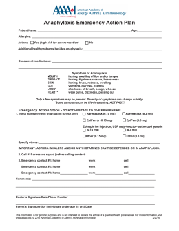 anaphylaxis emergency action plan