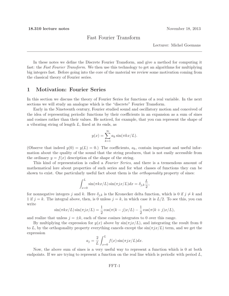 Fast Fourier Transform Fast Fourier Transform