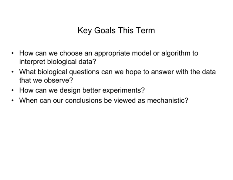 Key Goals This Term Key Goals This Term