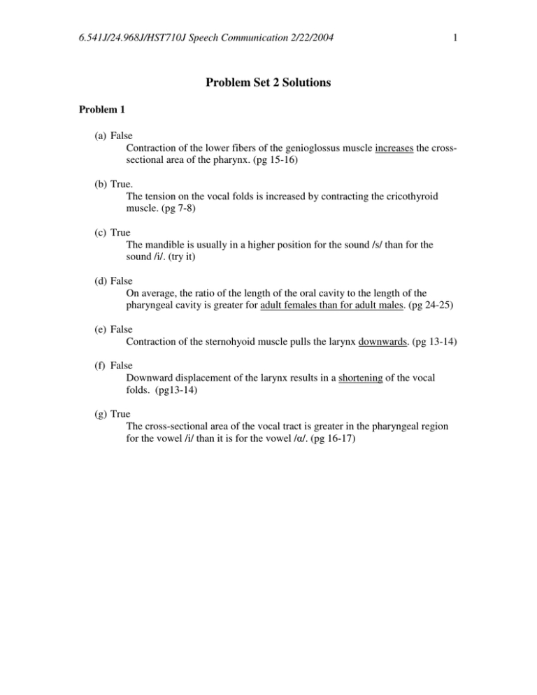 Problem Set 2 Solutions