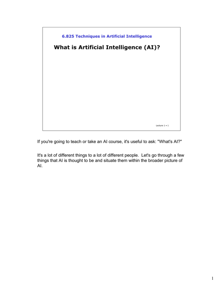 What Is Artificial Intelligence AI 