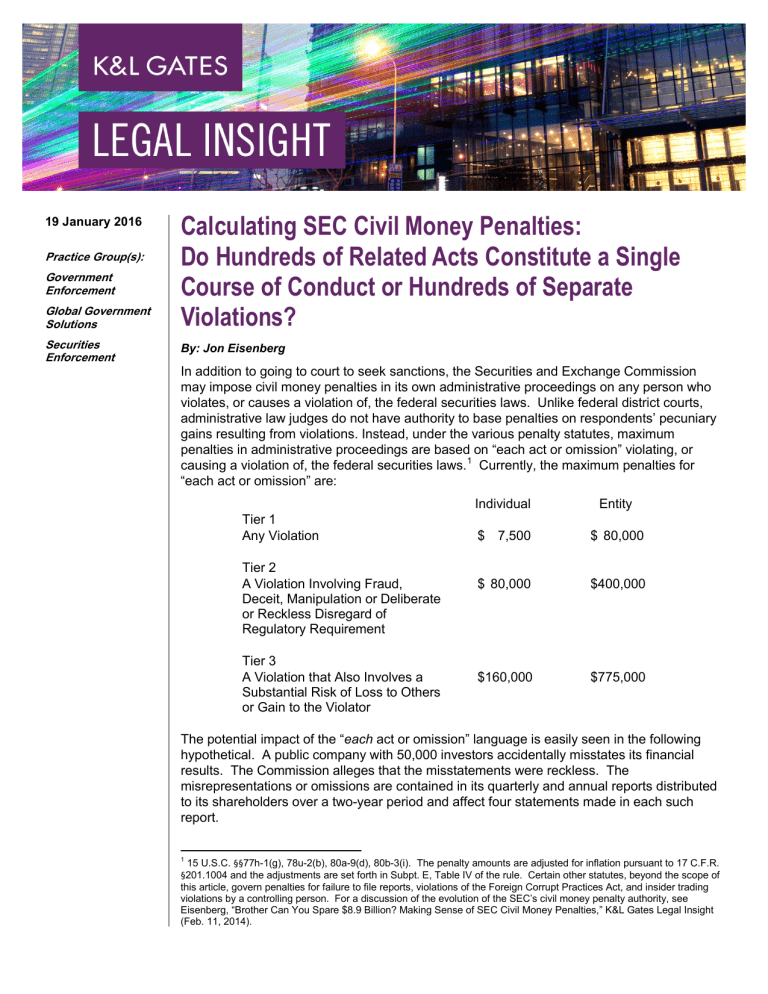 Calculating SEC Civil Money Penalties:
