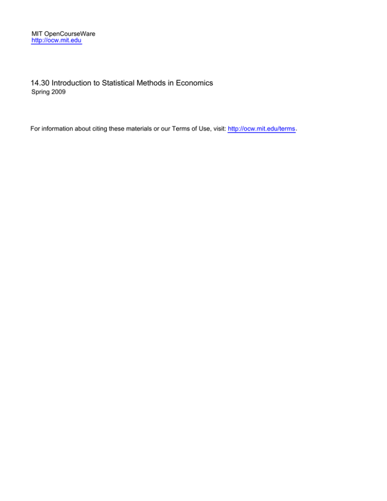 14 30 Introduction To Statistical Methods In Economics 14 30 Introduction To Statistical Methods In Economics