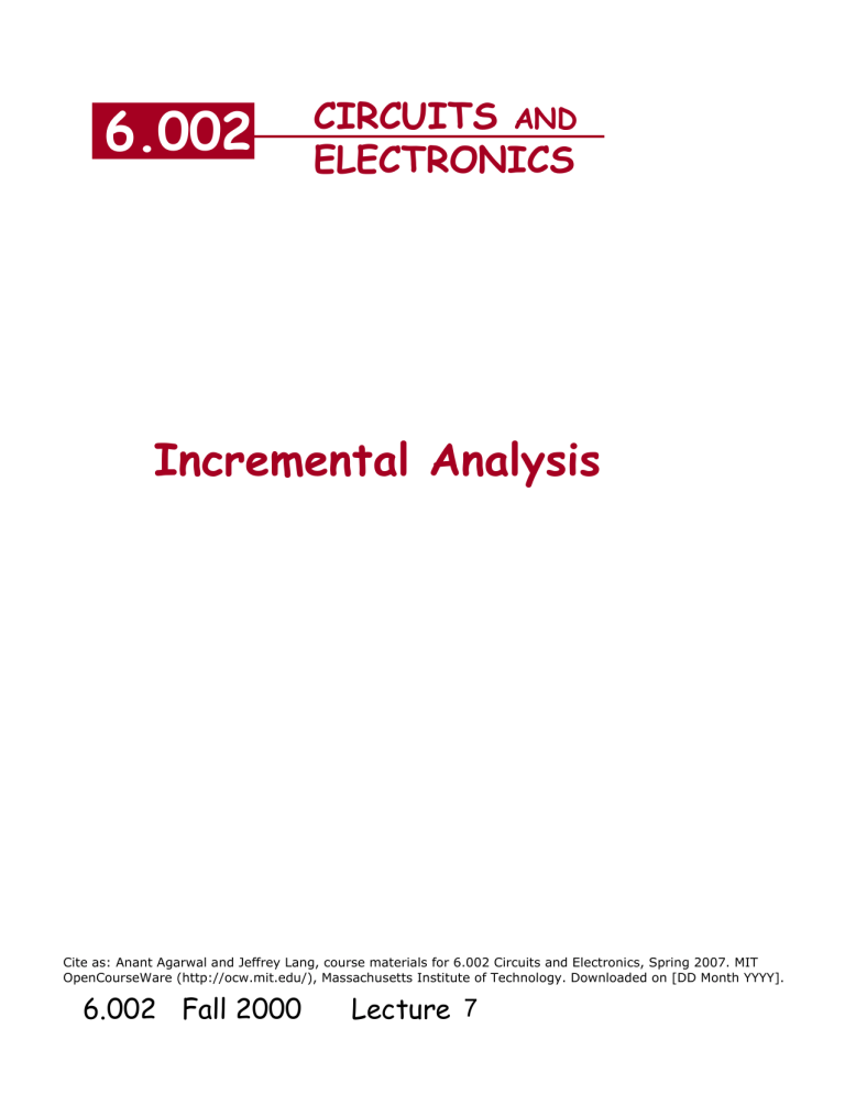 6 002 Incremental Analysis Circuits Electronics