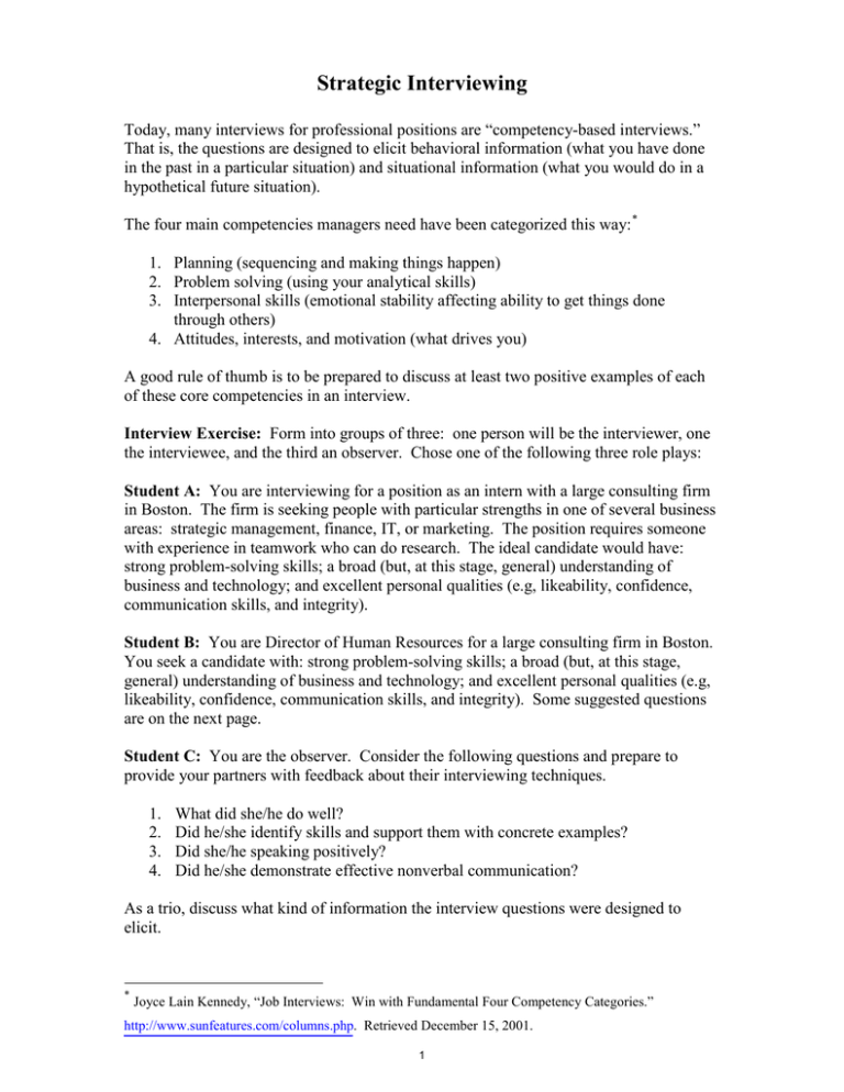 Strategic Interviewing