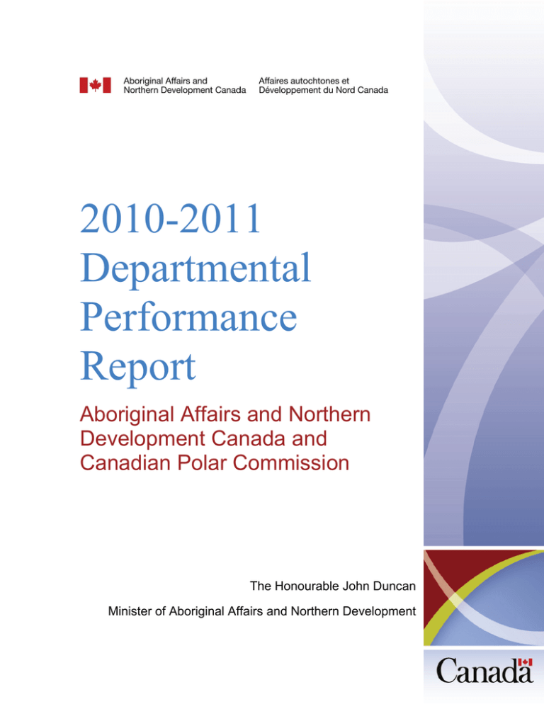2010-2011 Departmental Performance Report